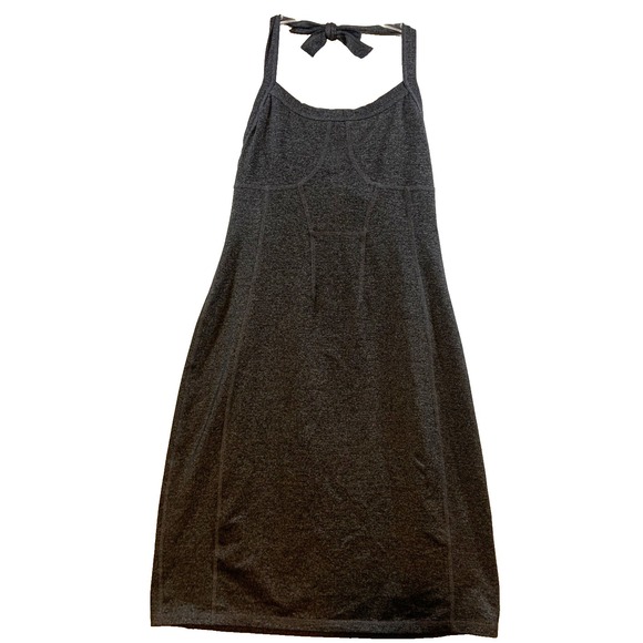 Athleta | Dresses | Athleta Modra Dress Built In Bra Gray Halter Tie ...